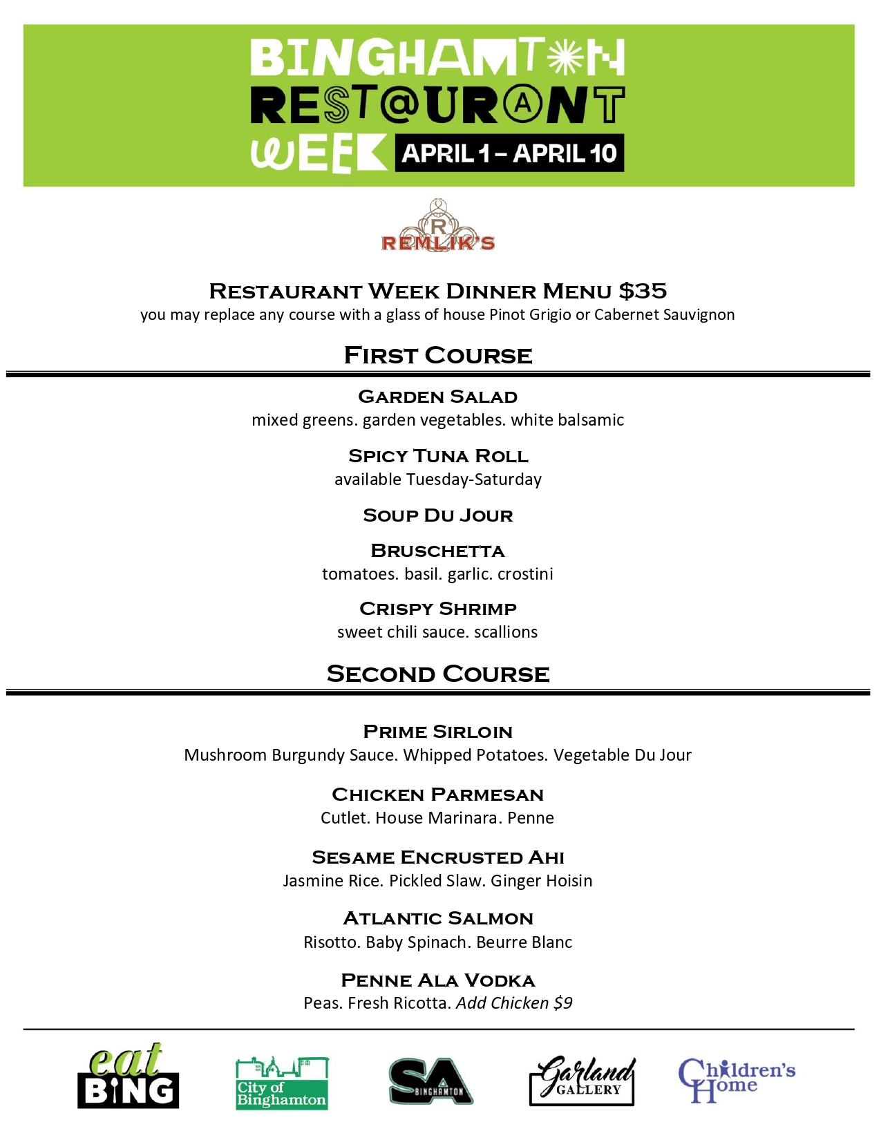 Spring Garden Restaurant Menu Spring Garden