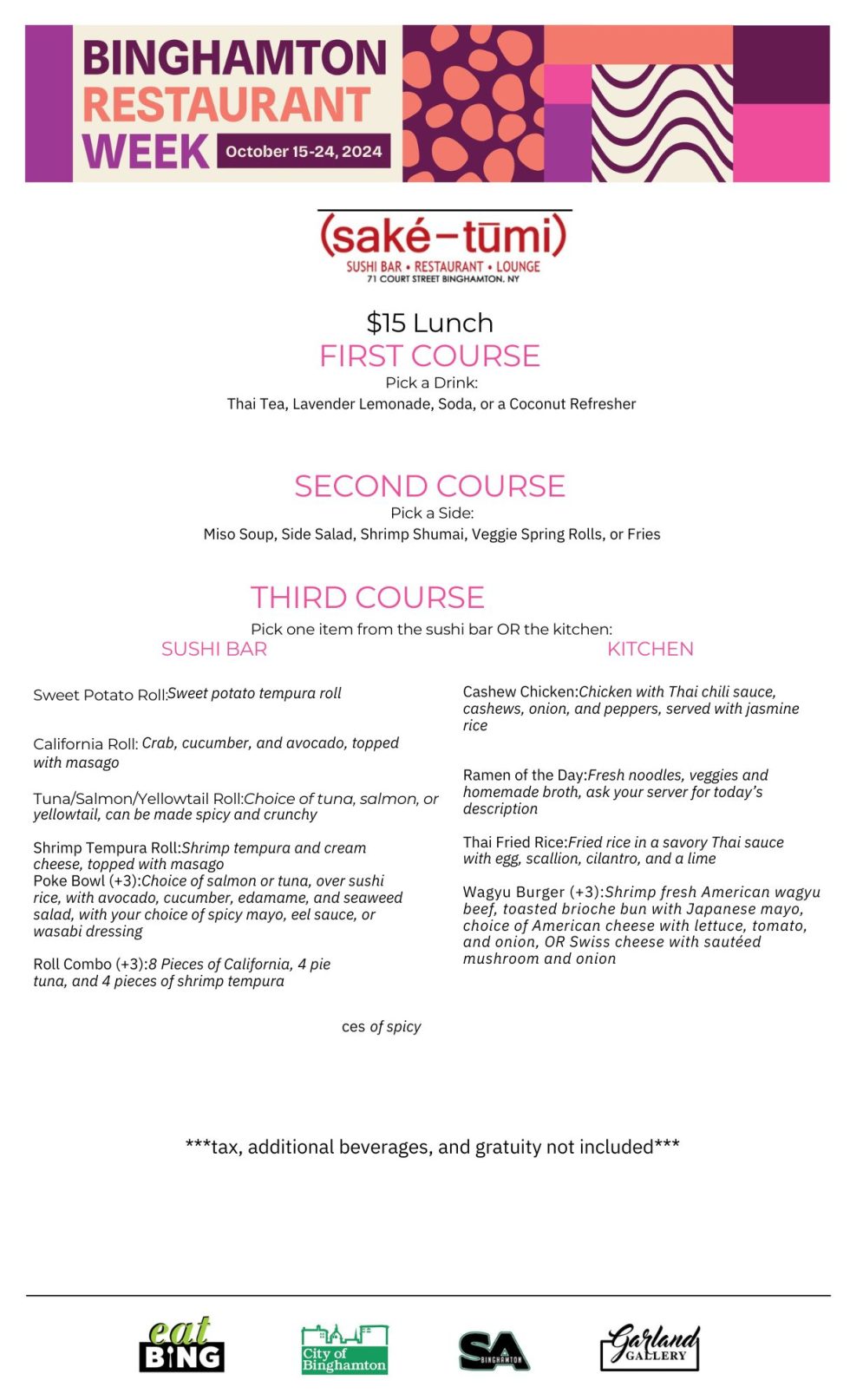 Restaurant Week Menus | eatBING | Celebrating the Food & Drink of ...